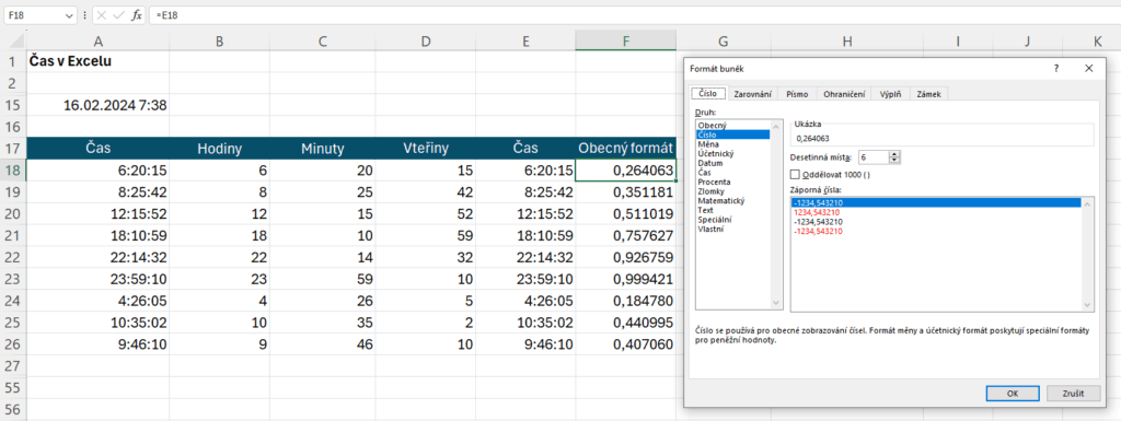 Excel funkce datum