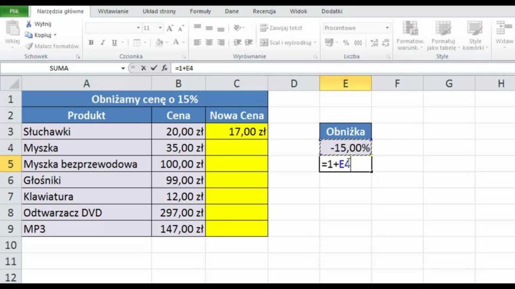 Excel procent